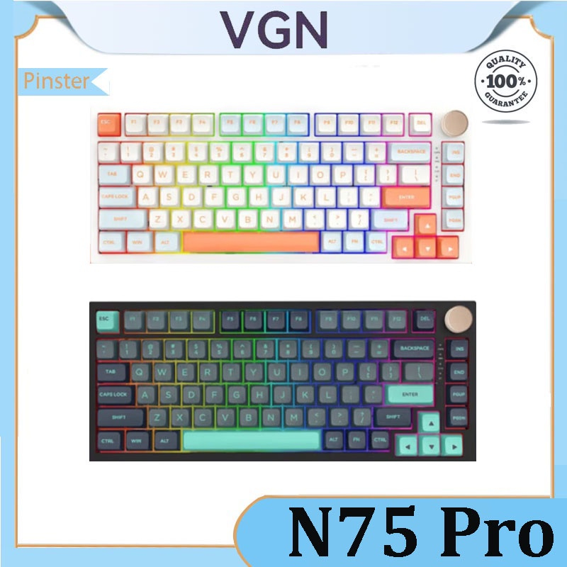 [Free ship] Hàng Có sẵn Bàn phím cơ VGN N75 bản Pro Hotswap núm xoay 2023 bản màu xám đen ...