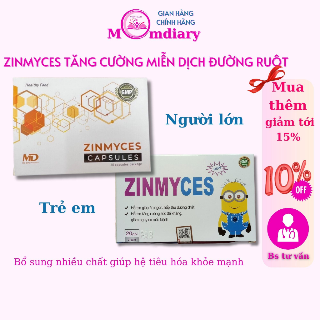 Zinmyces Gói và Viên uống Zinmyces capsules bổ sung hợp chất và lợi ...