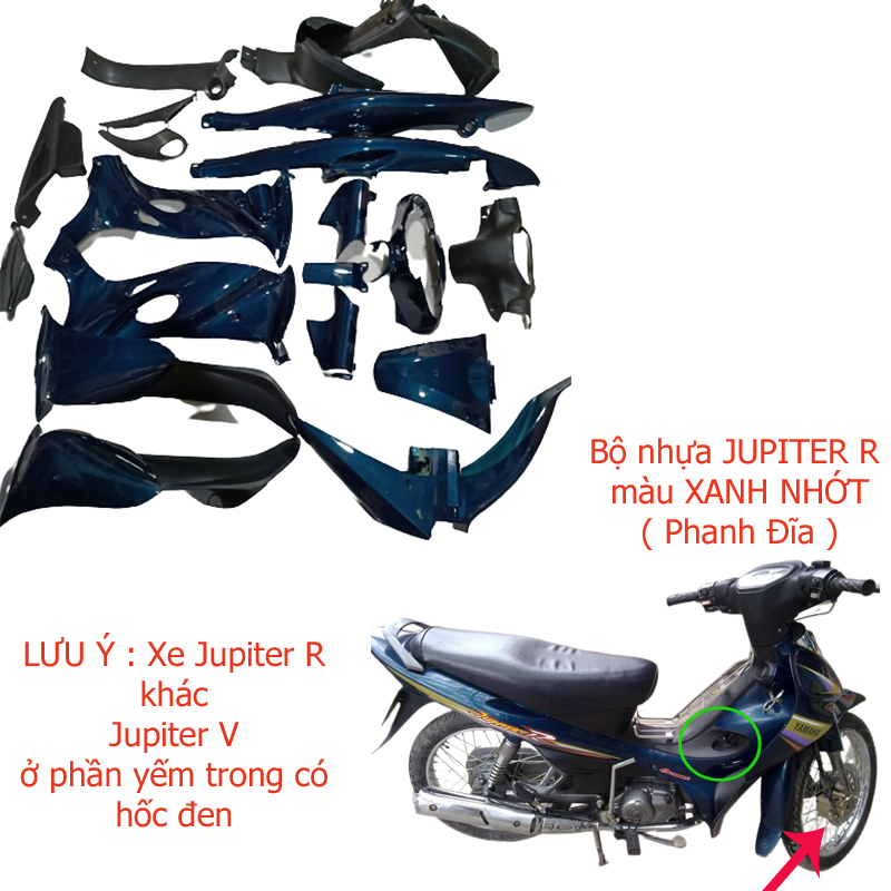 Trọn bộ dàn áo Loại Phanh Đĩa xe JUPITER R đời 2001-2003 chất nhựa ABS ...
