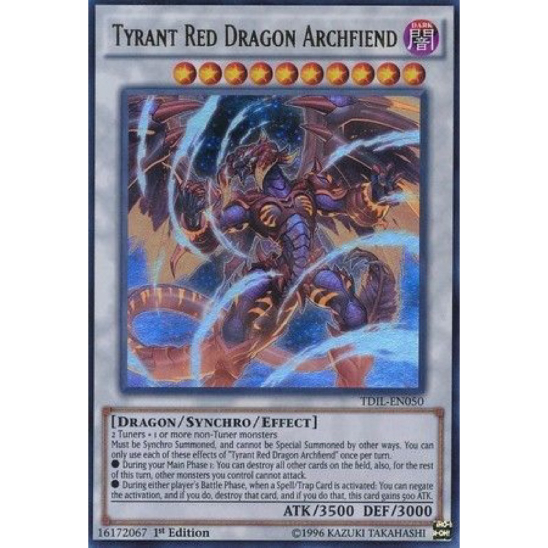 Yugioh - Tyrant Red Dragon Archfiend - TDIL-EN050 - Ultra Rare 1st ...