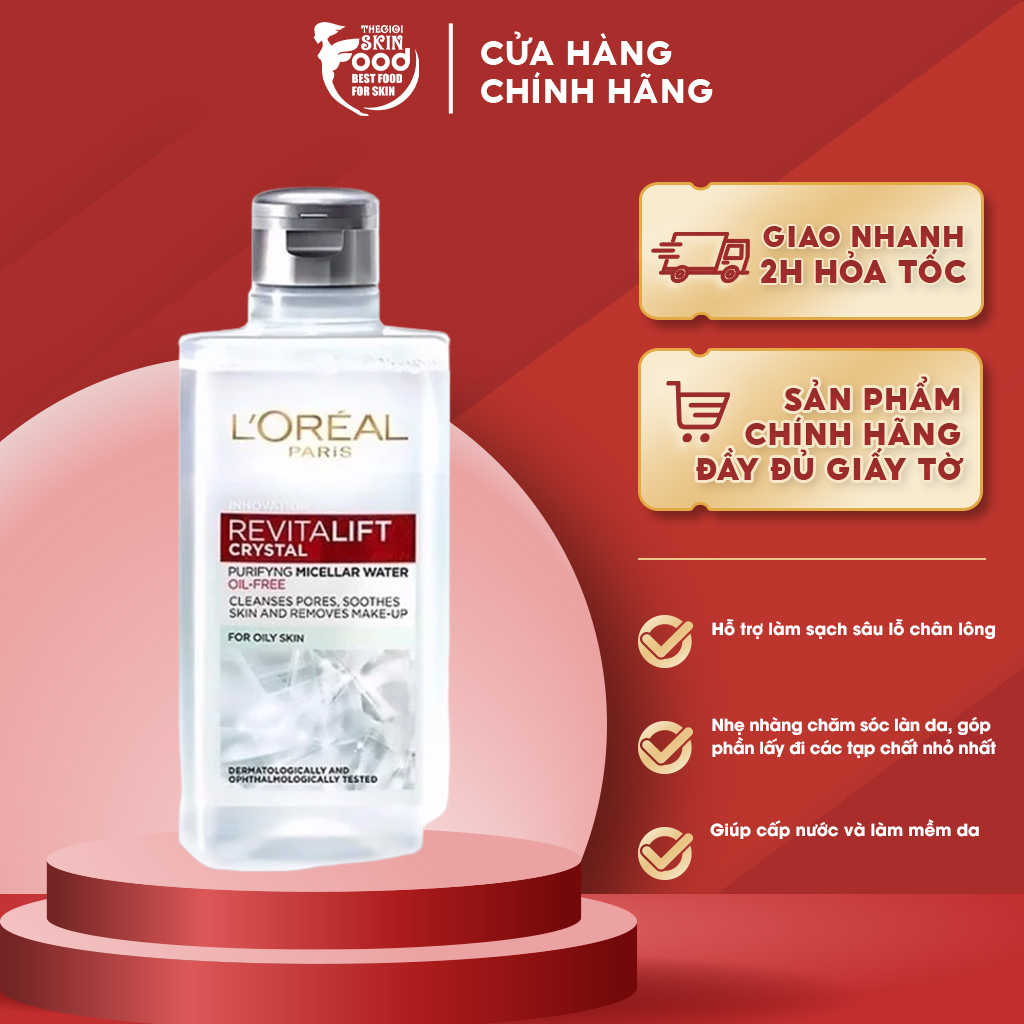 Nước Tẩy Trang Làm Sạch Cho Da Dầu L'oreal Revitalift Crystal Purifying Micellar Water 95ml ...