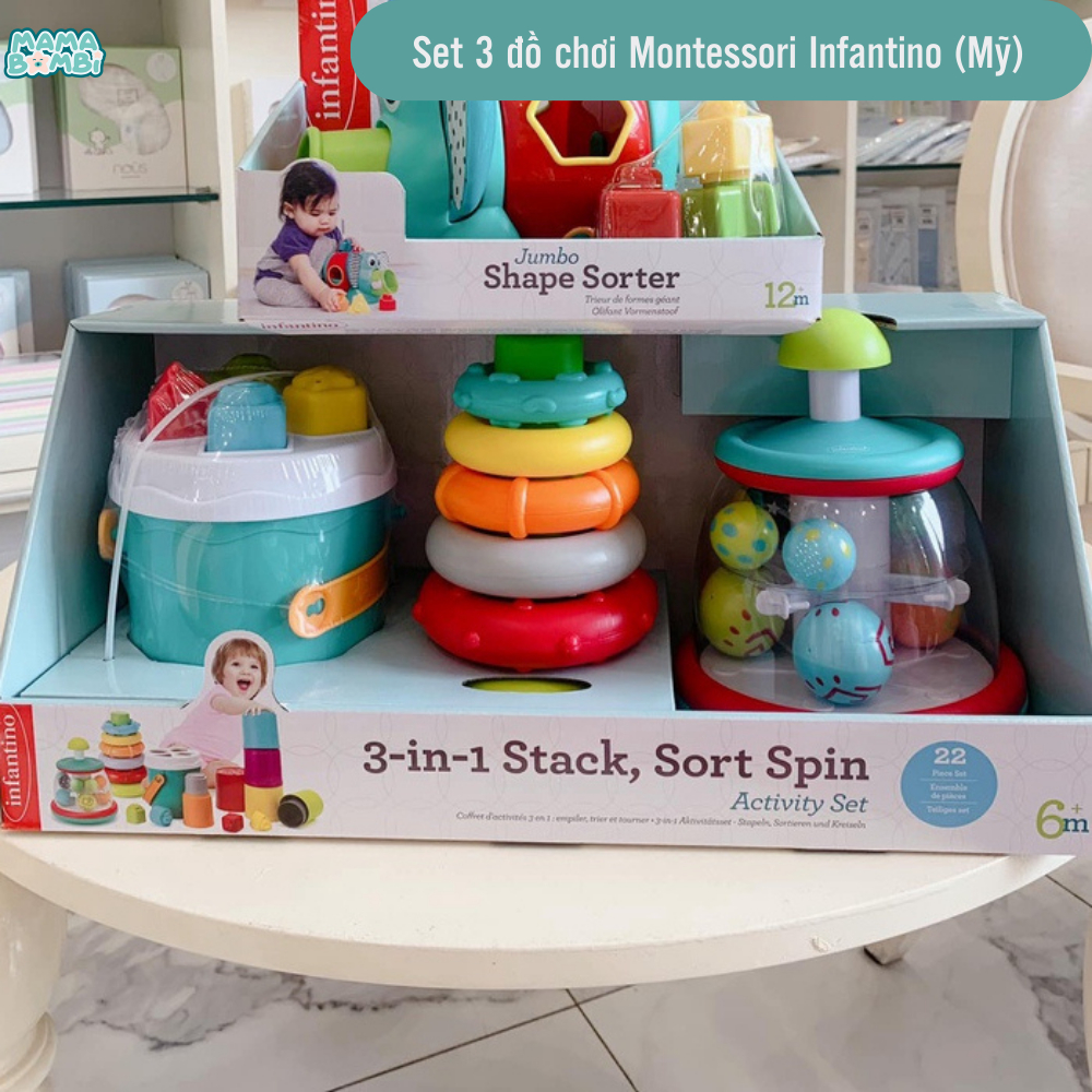 Quà tặng cho bé Set Đồ Chơi Montessori 3 Món Cho Bé Từ 6M+ INFANTINO ...