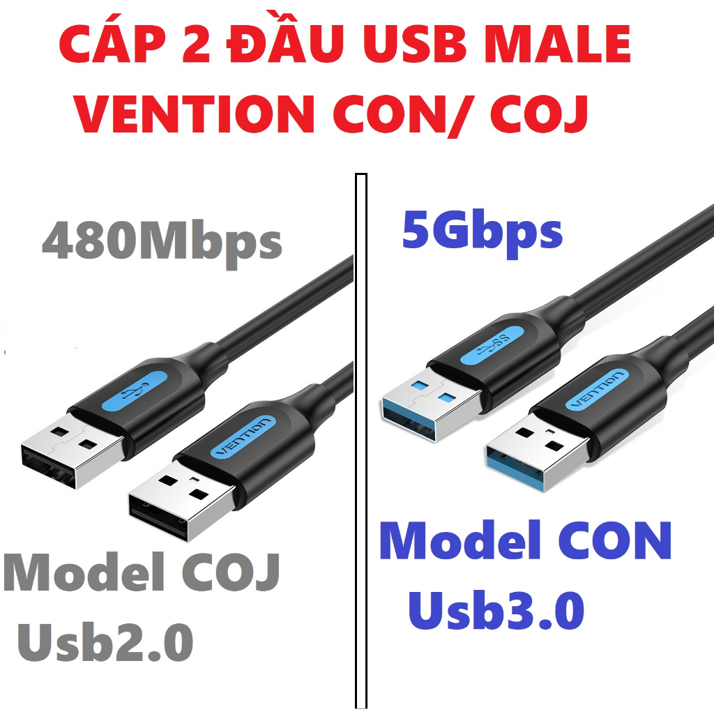 [ Usb3.0 to Usb 3.0 ] Cáp 2 đầu USB 3.0 / USB 2.0 Vention CON / COJ ...