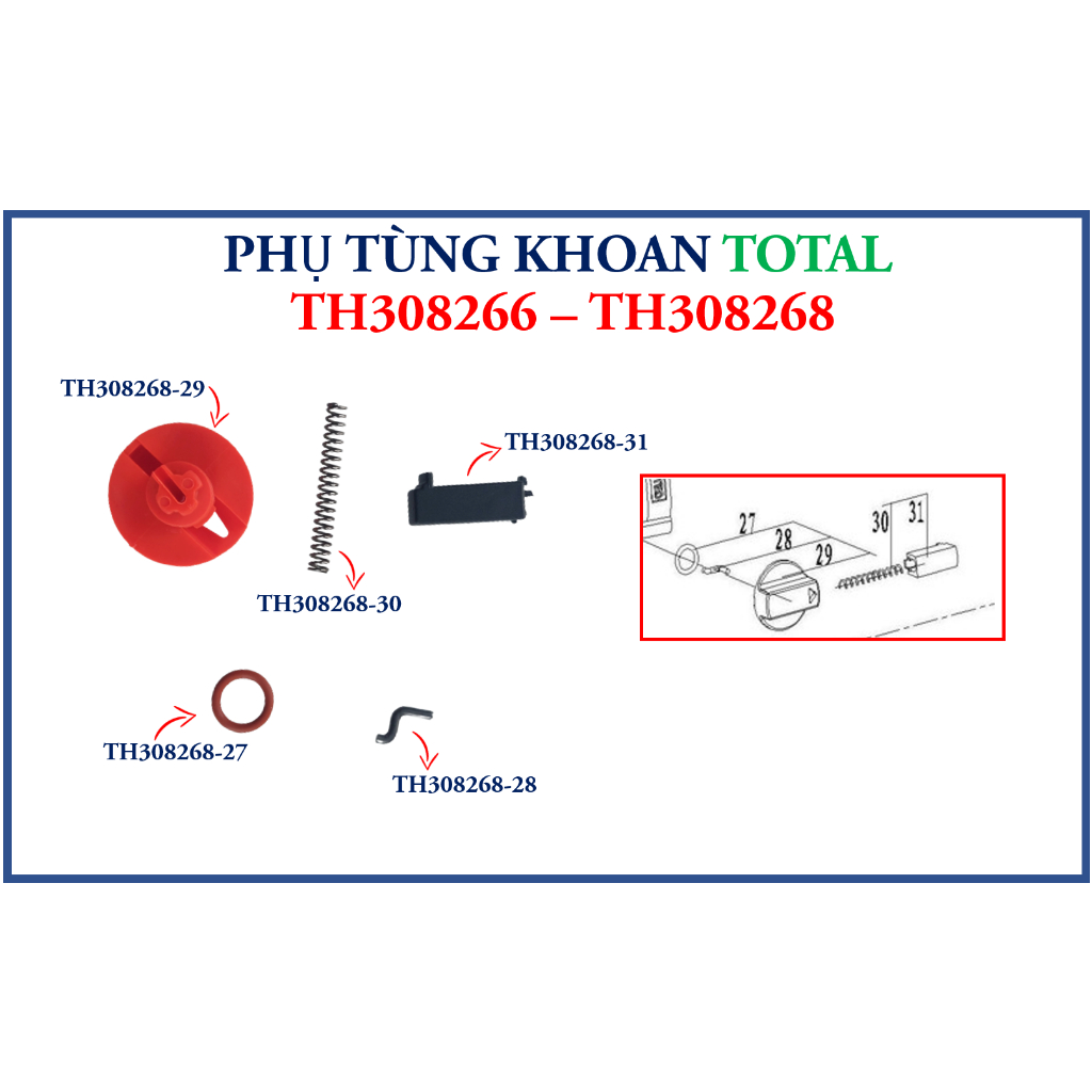 BỘ NÚM CHUYỂN CHỨC NĂNG KHOAN TOTAL MÃ 308268. | Shopee Việt Nam