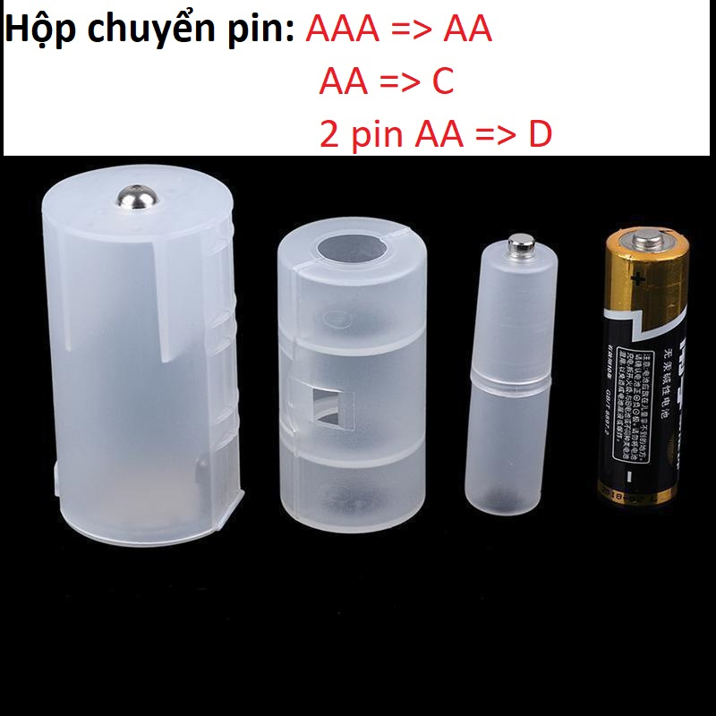1 Hộp Chuyển Pin AAA Sang AA (pin tiểu) / 1 Pin AA Sang cỡ C (pin trung ...