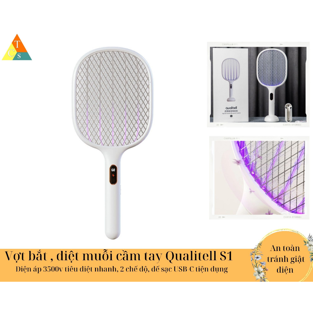 Vợt bắt muỗi cầm tay XM Qualitell S1 ZSS210903/ Vợt bắt muỗi cầm tay XM Qualitell S2 ZSS240912 ...