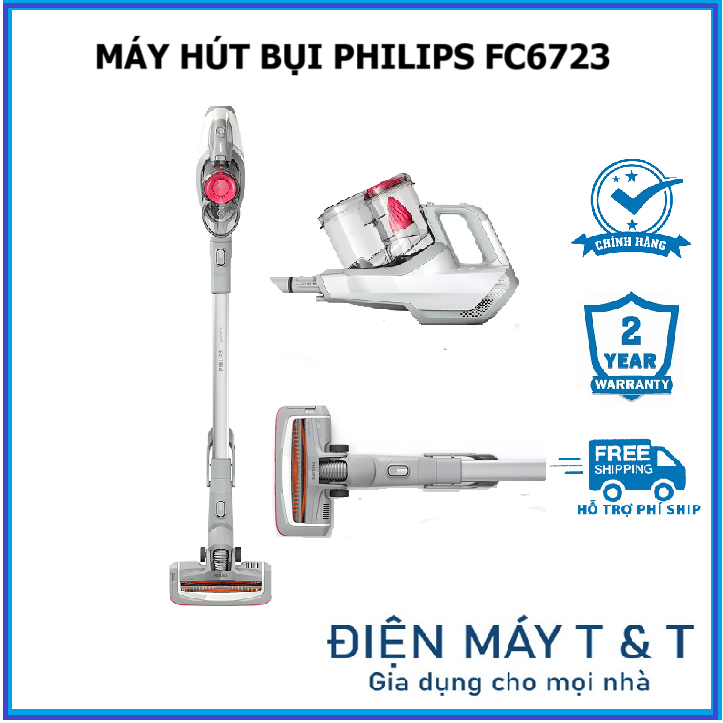 Máy hút bụi không dây dạng cán Philips FC6723, Hàng phân phối chính ...