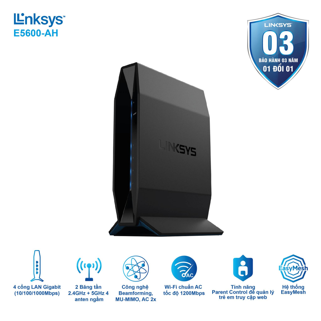 Bộ Phát Wifi Max-stream AC1200 MU-MIMO Gigabit LINKSYS E5600 | Shopee ...