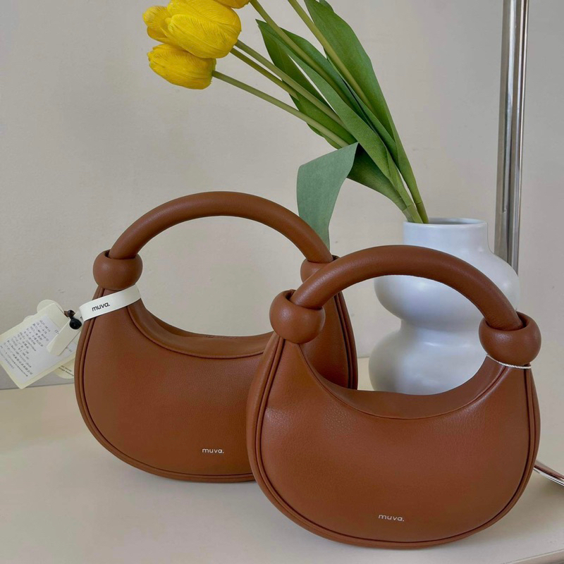 [ CHÍNH HÃNG - CÓ SẴN ] TÚI ĐEO CHÉO MUVA MOON BAG ‘BROWN’ ( DA BÒ 100% ...