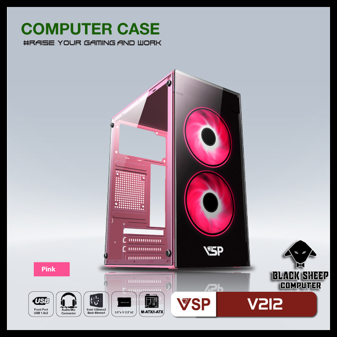 Vỏ Case VSP V212 PINK (SẴN 2 FAN LED) | Shopee Việt Nam
