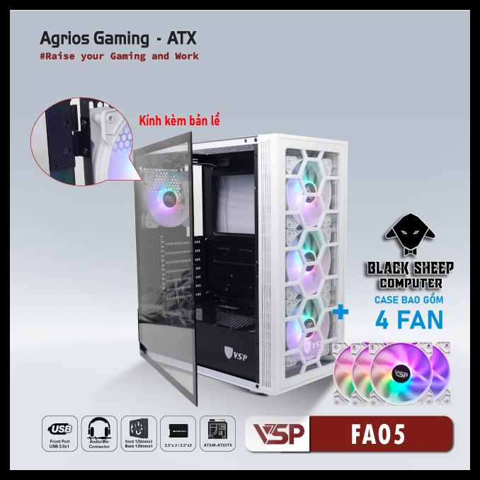 Vỏ Case VSP FA05 WHITE (SẴN 4FAN LED) | Shopee Việt Nam