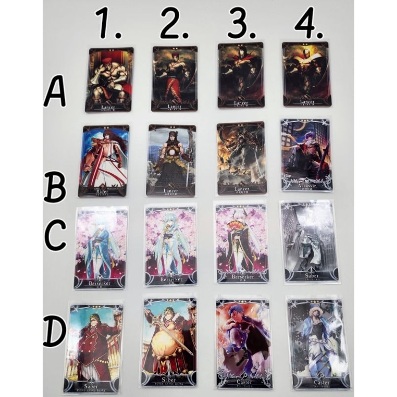 Thẻ bài bo góc Fate FGO Arcade Project 28, chính hãng Type Moon ...