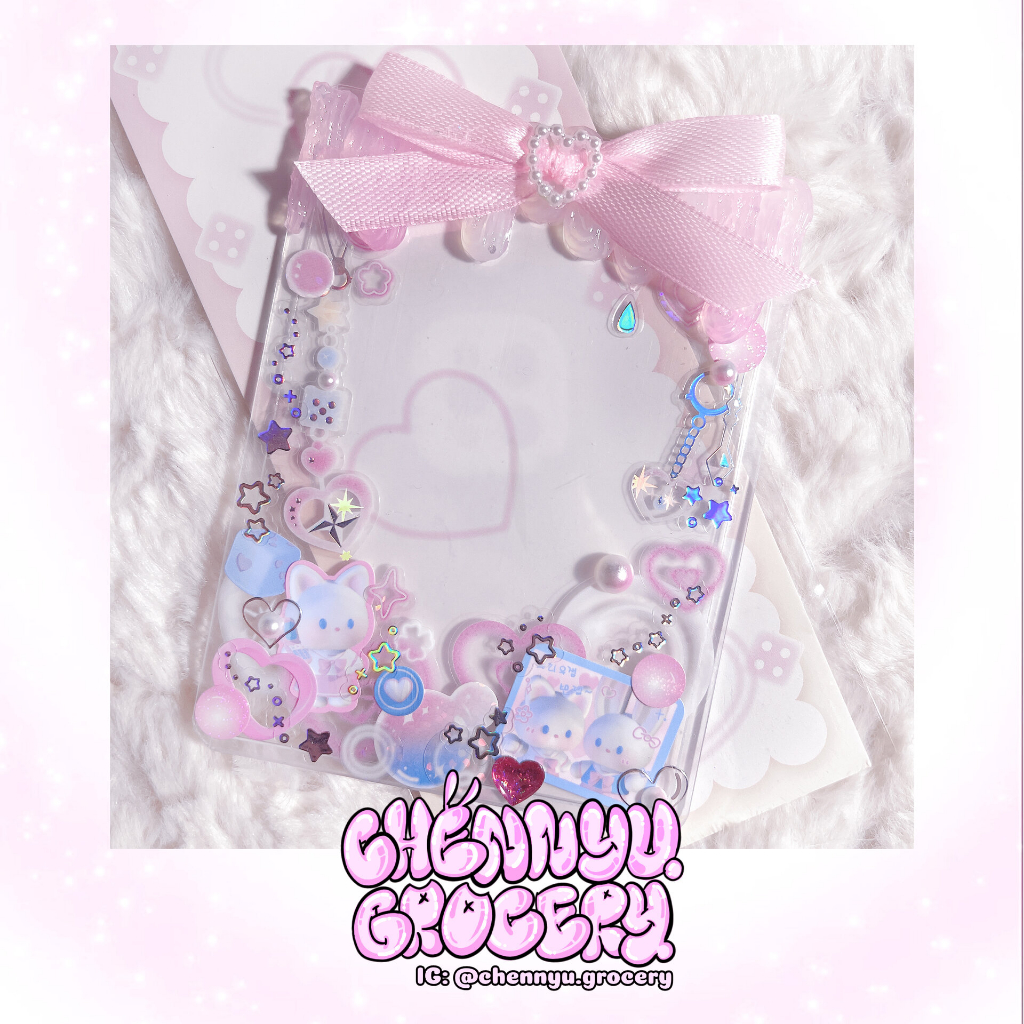 Toploader decor top loader kem thạch hồng nơ xinh xắn bling bling ...