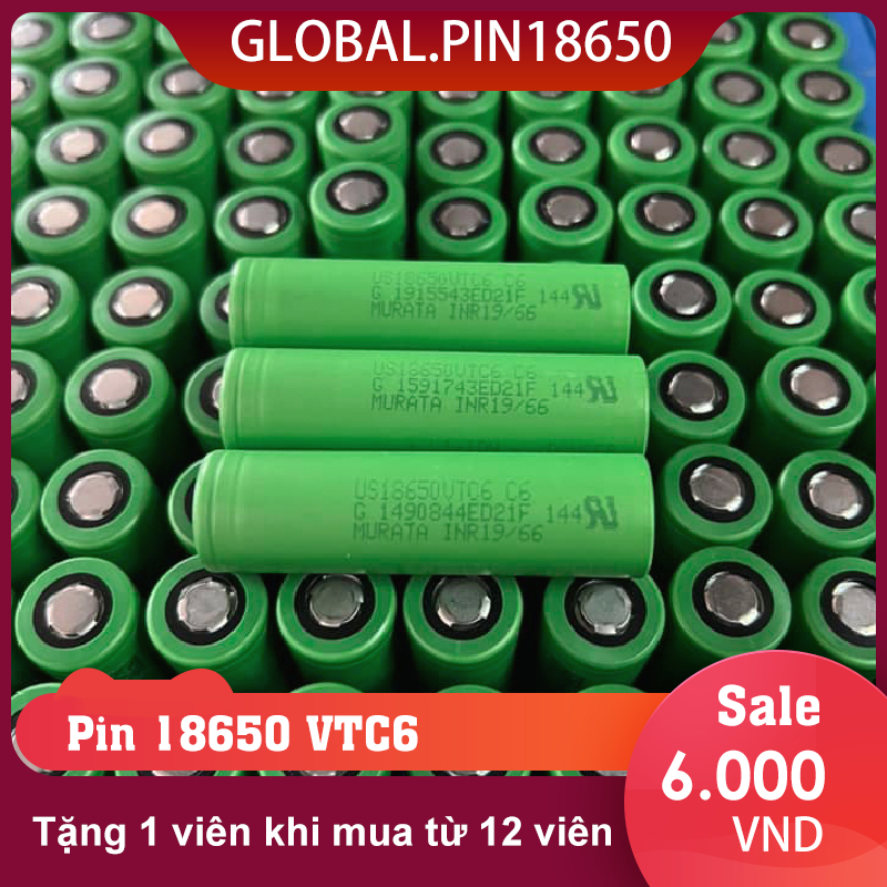 Pin18650 dung lượng cao 3300mAh VTC6 - 3.7v xả 30A [ Tặng 1 viên ...