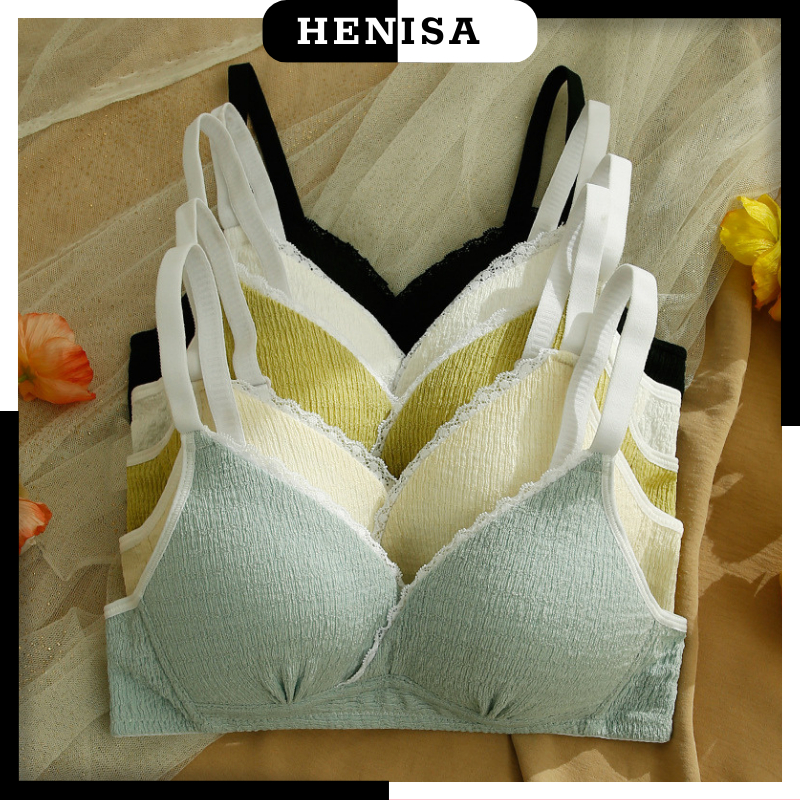 Áo Lót Nữ Cotton Gân Tăm HENISA Áo Ngực Cotton Thoáng Khí Thoải Mái ...