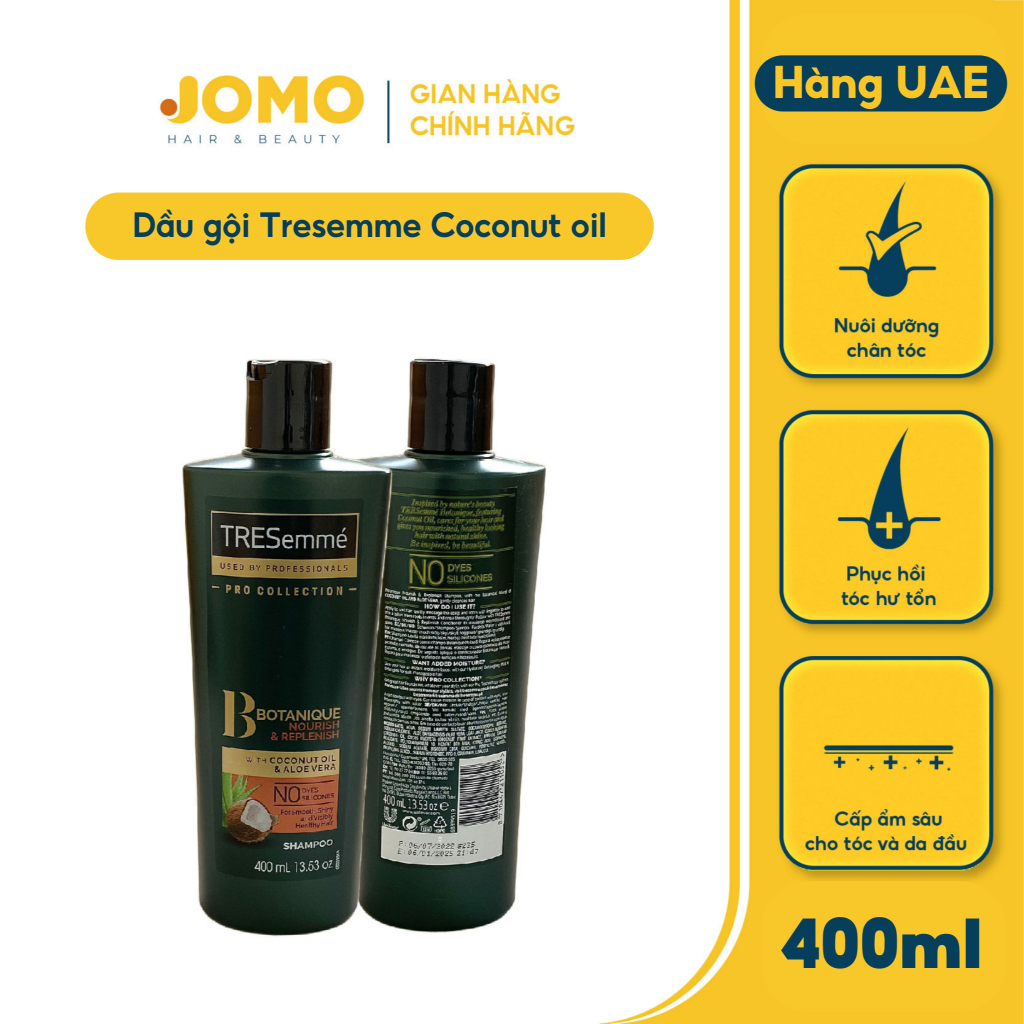 [TRESemmé] Dầu Gội Coconut oil & Aloe vera 400ml - JOMO | Shopee Việt Nam