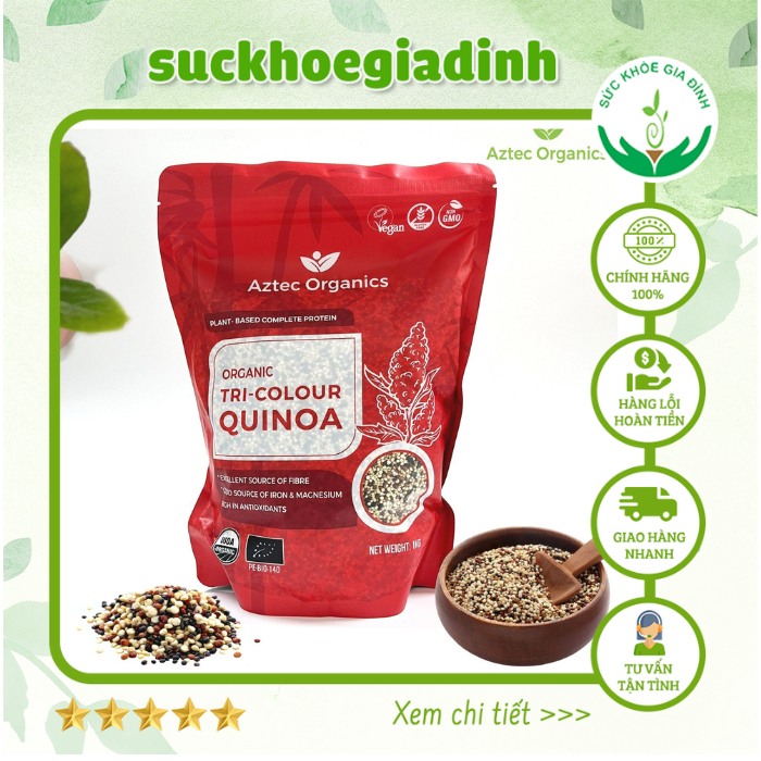 Hạt Diêm Mạch Quinoa 3 Màu Hữu Cơ Aztec Organics | Shopee Việt Nam