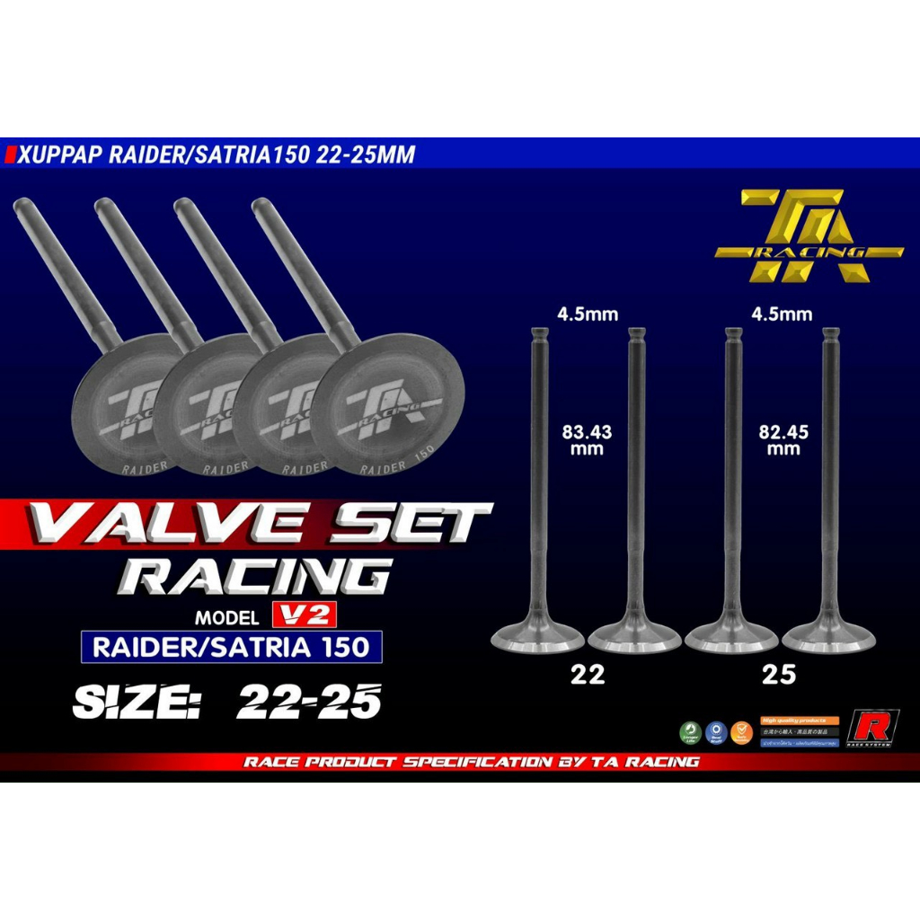 VALVE Kit Set in&ex chính hãng TA Racing 21-24, 22-25 for Suzuki RAIDER ...