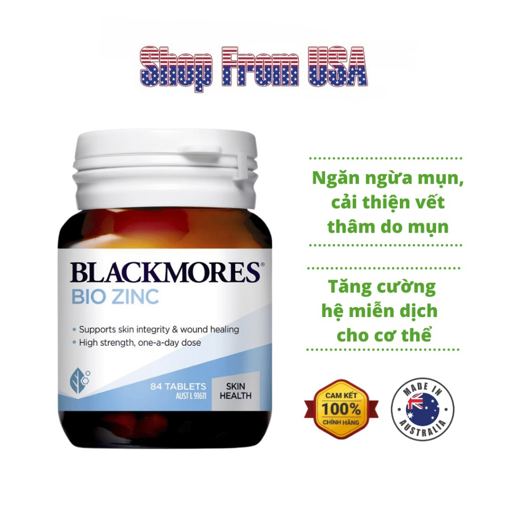 Viên Uống Bổ Sung Kẽm Tăng Cường Miễn Dịch Sinh Lý Blackmores Bio Zinc ...