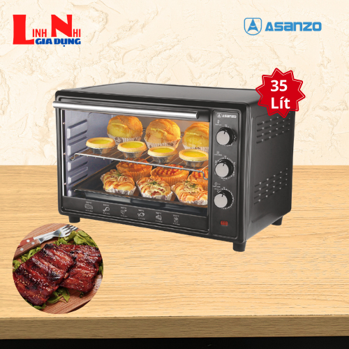 Lò Nướng Điện Đa Năng 35 Lít Asanzo EV-35ZS, Công Suất Lớn 1800W Nướng ...