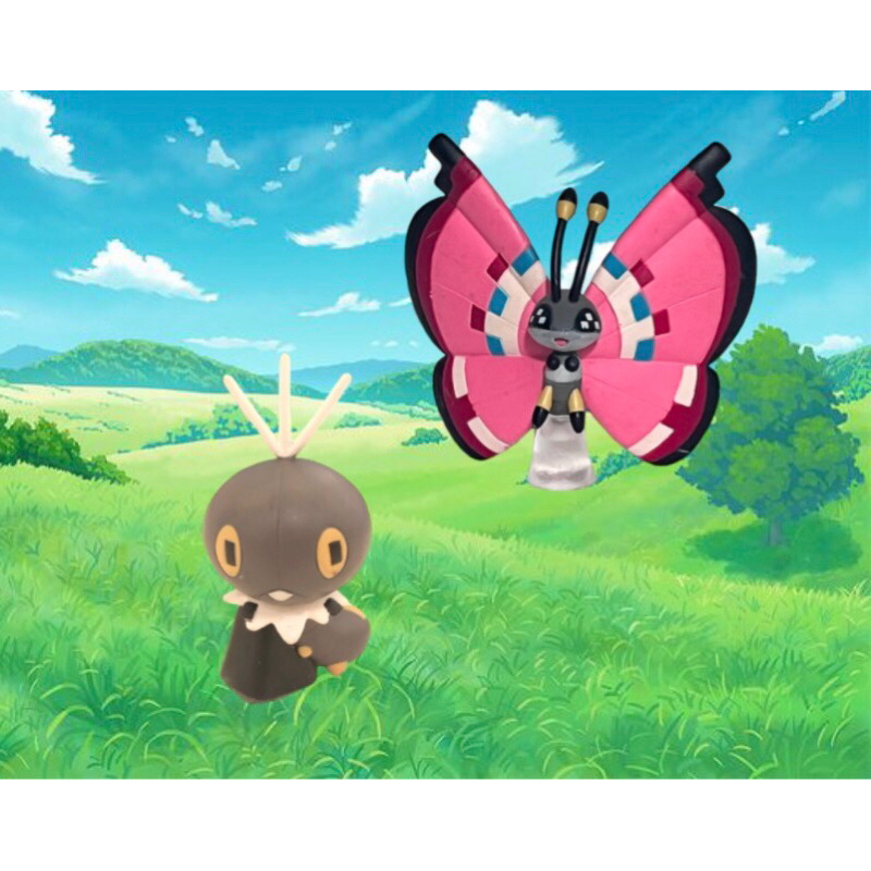 POKEMON FIGURE TOMY Scatterbug Kofukimushi Vivillon Viviyon- MÔ HÌNH ...
