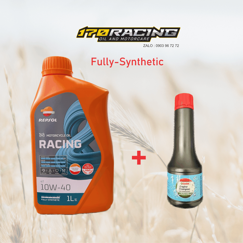 [ combo ] Nhớt Xe côn,xe số REPSOL RACING 4T 10W40 Fully synthetic -1000 ml - Hàng chính hãng ...