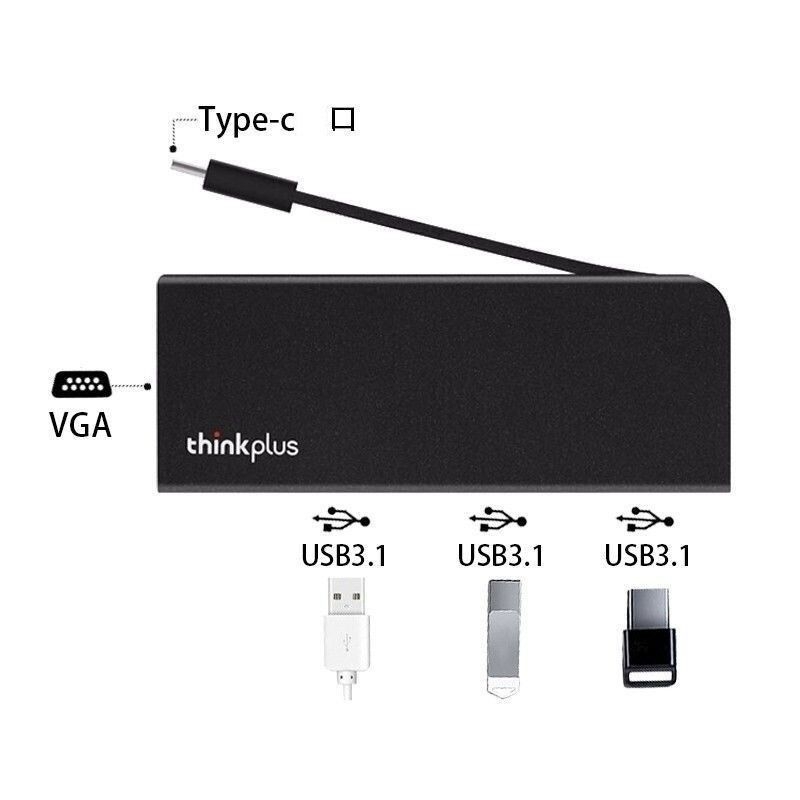 HUB Thinkplus type C 4 in 1 hỗ trợ VGA + 3 usb 3.0 | Shopee Việt Nam