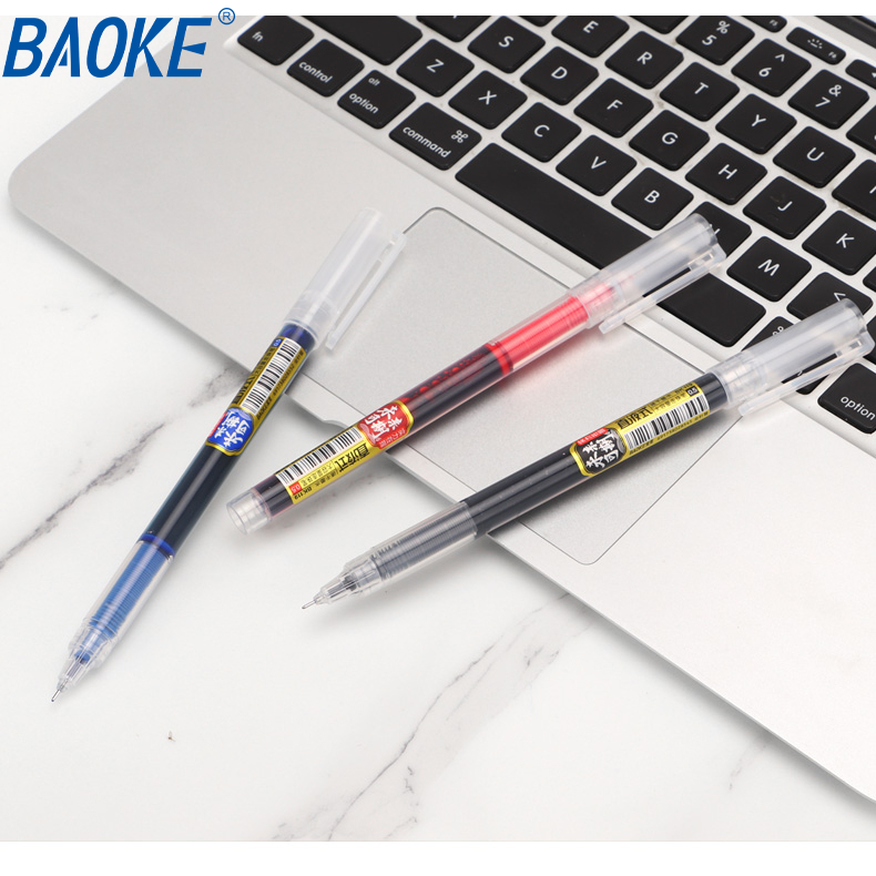 Bút Gel Nước Baoke BK119 Ngòi 0.5mm 4 Màu Đen Đỏ Tím Xanh Viết Trơn Mực ...