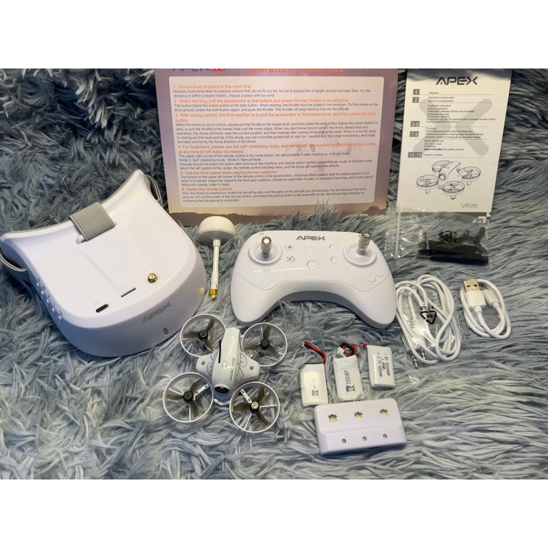 Combo FPV VR70 Drone FPV Racing 3 chế độ bay : Drone + Remote + Kính + 3 pin | Shopee Việt Nam