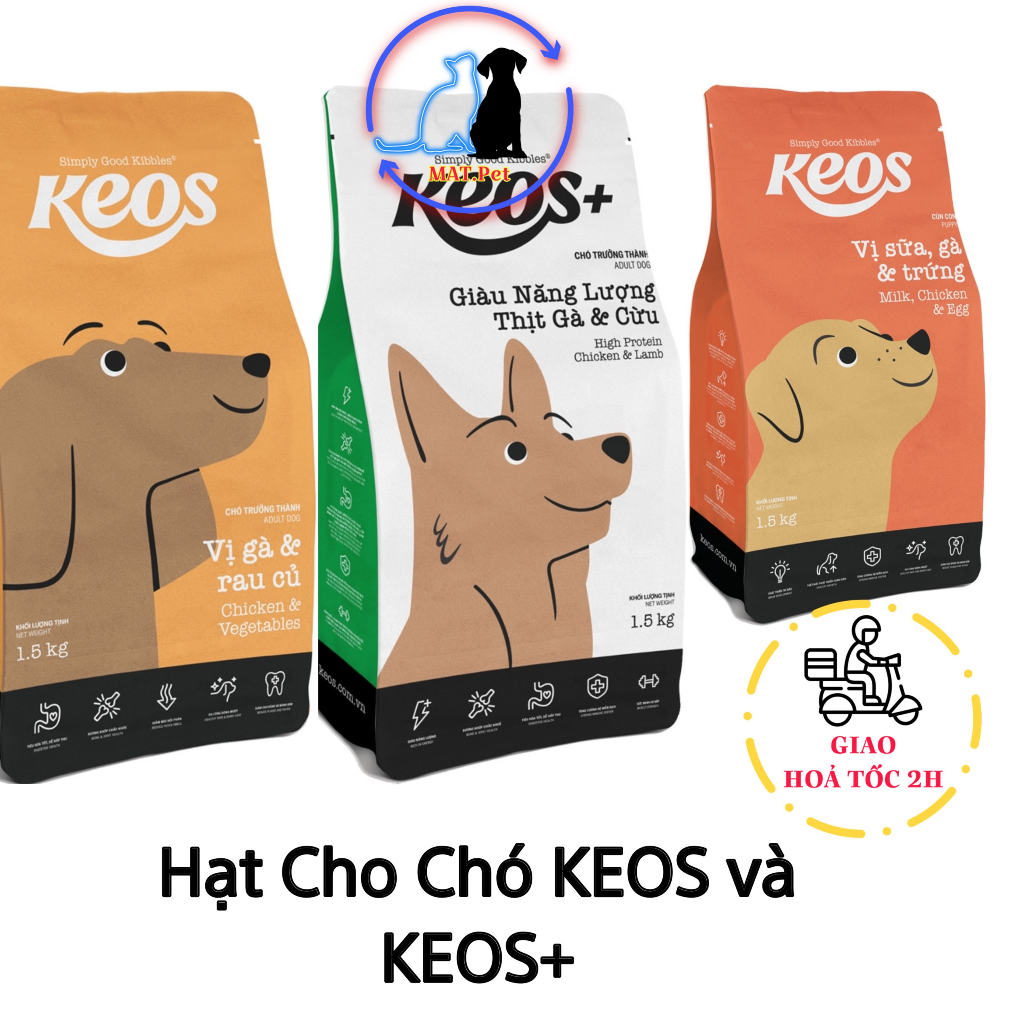 [1.5kg] Thức Ăn Hạt Cho Chó Mọi Lứa Tuổi Keos | Shopee Việt Nam