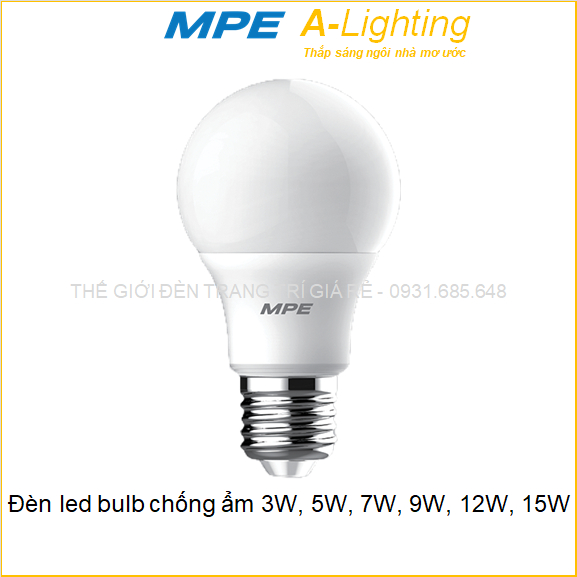 Bóng đèn led Bulb chống ẩm nước MPE 3W 5W 7W 9W 12W 15W LBD3-3V LBD3-5V ...
