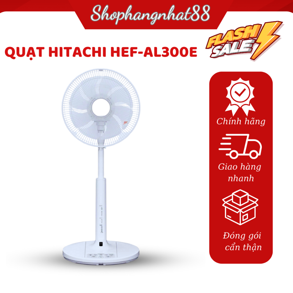 Quạt Hitachi HEF-AL300E Model 2023 Hàng Nội Địa Nhật 8 Cánh 4 Cấp Độ Gió Có Remote Kèm Đổi Nguồn ...