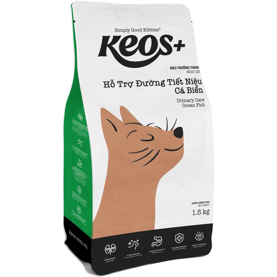 THỨC ĂN CHO MÈO KEOS TÚI 1.5KG HỖ TRỢ ĐƯỜNG TIẾT NIỆU CHO THÚ CƯNG.(DÀNH CHO MỌI LỨA TUỔI ...