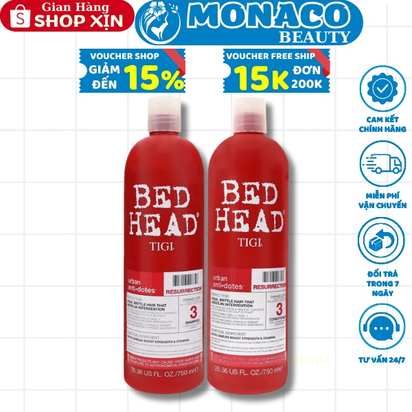 Dầu Gội Tigi - Dầu Gội Tigi Bed Head 750ml/ Chai Chăm Sóc Tóc Phục Hồi Tóc Hư Tổn | Shopee Việt Nam