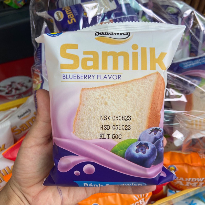 Bánh mỳ Sanwick Samilk vị việt quất gói 50g | Shopee Việt Nam
