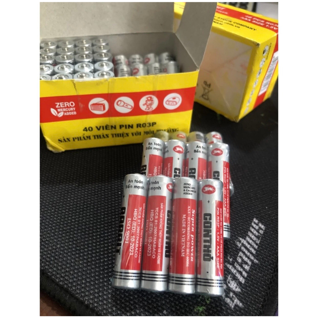 Pin Con Thỏ 3A - Pin Điều Khiển AAA 1 Hộp 40 Viên | Shopee Việt Nam