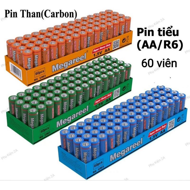 PIN TIỂU AA MegaReel Lion 60 viên pin carbon, pin than, pin 2A | Shopee ...
