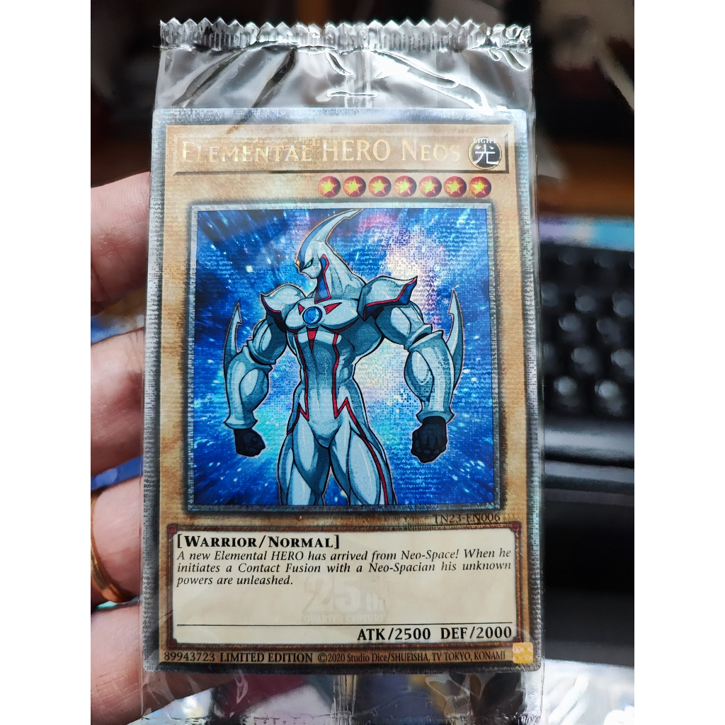 [Yugioh Funny Shop] 1 lá thẻ bài Elemental HERO Neos - TN23-EN006 - Quarter Century Rare 1st ...
