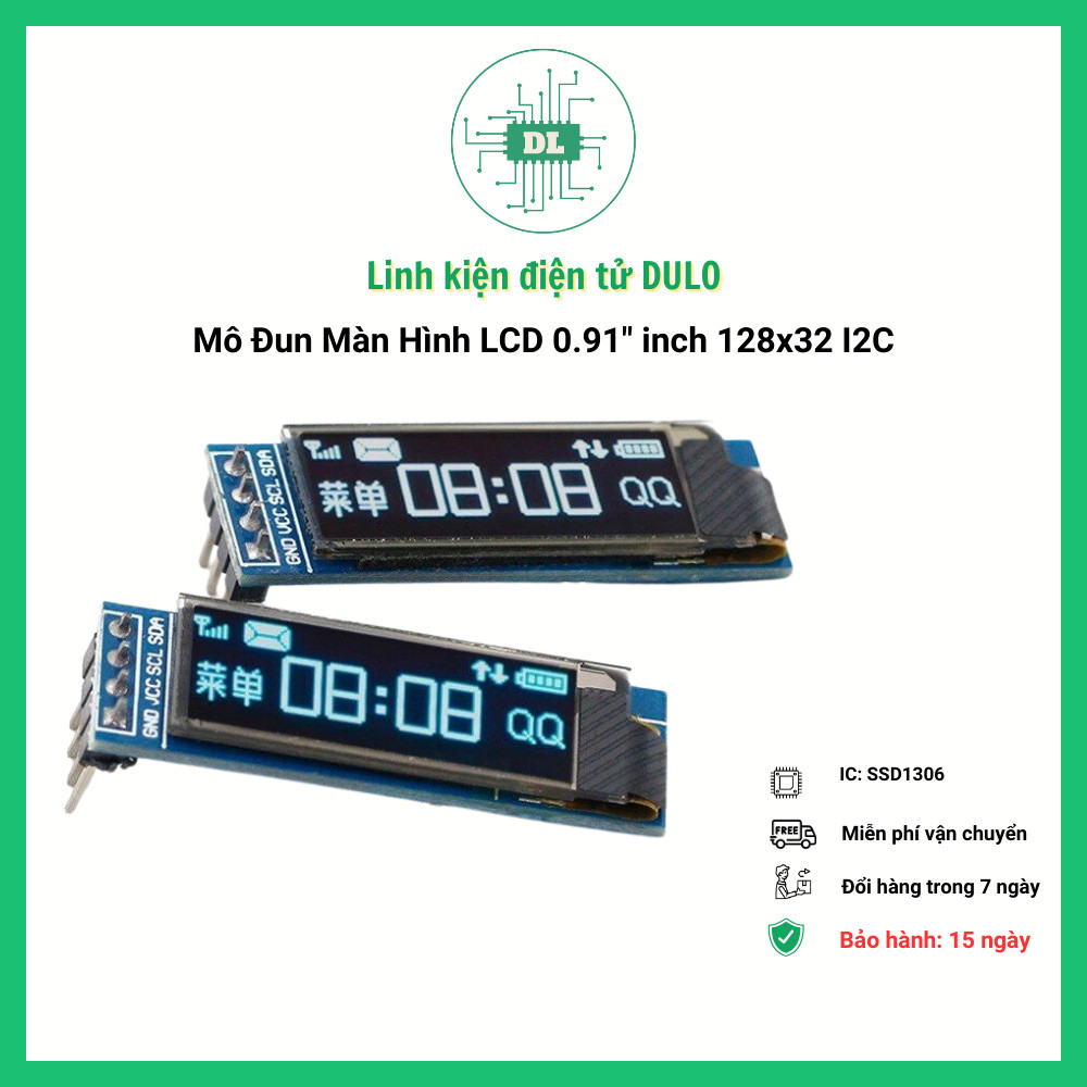Mô Đun Màn Hình LCD 0.91" inch 128x32 I2C IIC OLED Cho Arduino /Raspberry Pi 3b 4 | Shopee Việt Nam