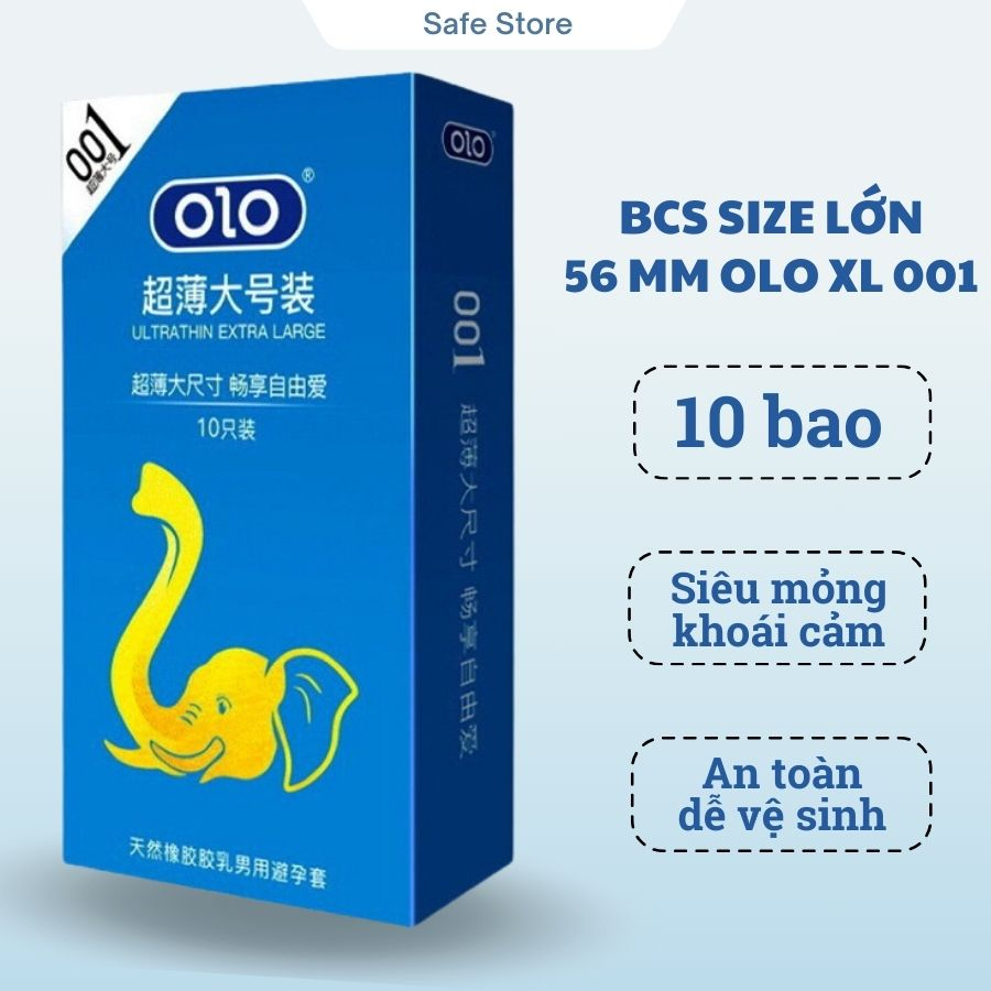 Bao cao su size lớn 56mm XL 001, bcs size lớn siêu mỏng 0.01mm tăng ...