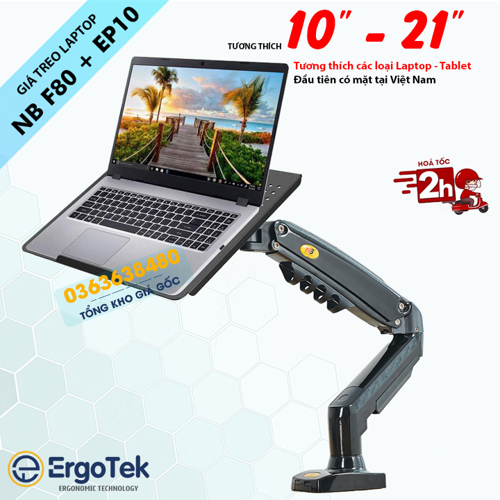 Combo NB F80 + ErgoTek EP10 - Giá Treo Đỡ Laptop - Máy Tính Bảng ...
