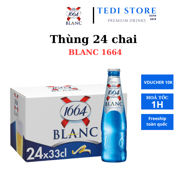 Thùng 24 Chai Bia Blanc 1664 330ml | Shopee Việt Nam