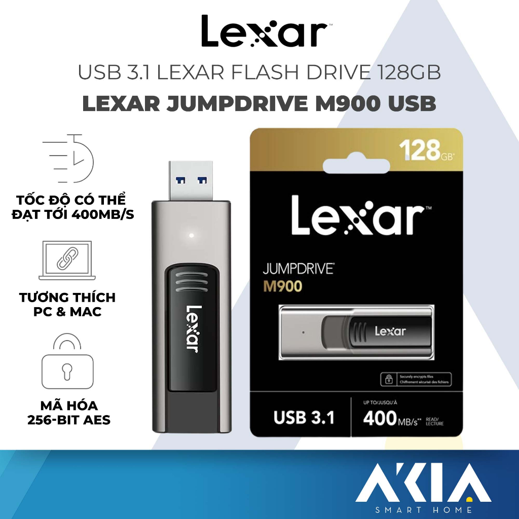 USB 64GB/ 128GB/ 256GB Lexar Jumpdrive M900 Flash Drive, tốc độ đọc ...