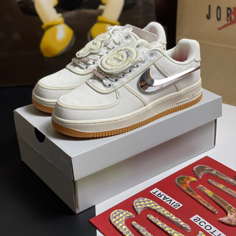Giày Thể Thao Air Force 1 Low Travis Scott Sail + Full Bill Box ...
