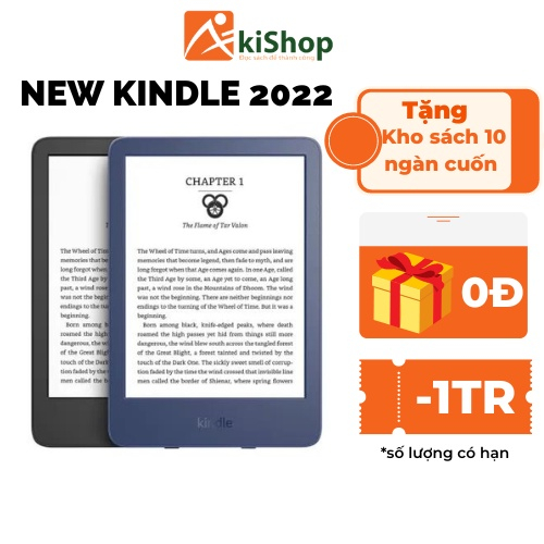 Máy đọc sách New Kindle 2022 Denim Like.new kèm cover 16GB | Shopee ...