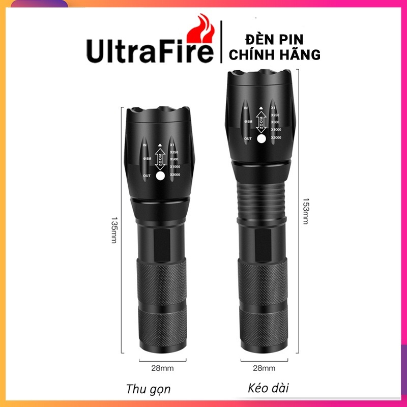 Đèn Pin Siêu Sáng XML-T6 UltraFire Led Cree Chính Hãng | Shopee Việt Nam
