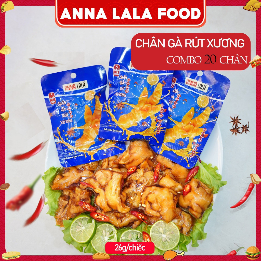 Combo 20 chiếc Chân gà Anna Lala cay rút xương chính hãng | Shopee Việt Nam