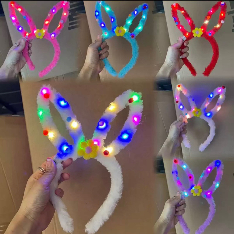 băng đô tai thỏ có đèn led, đồ chơi trung thu xược tai thỏ có đèn led ...