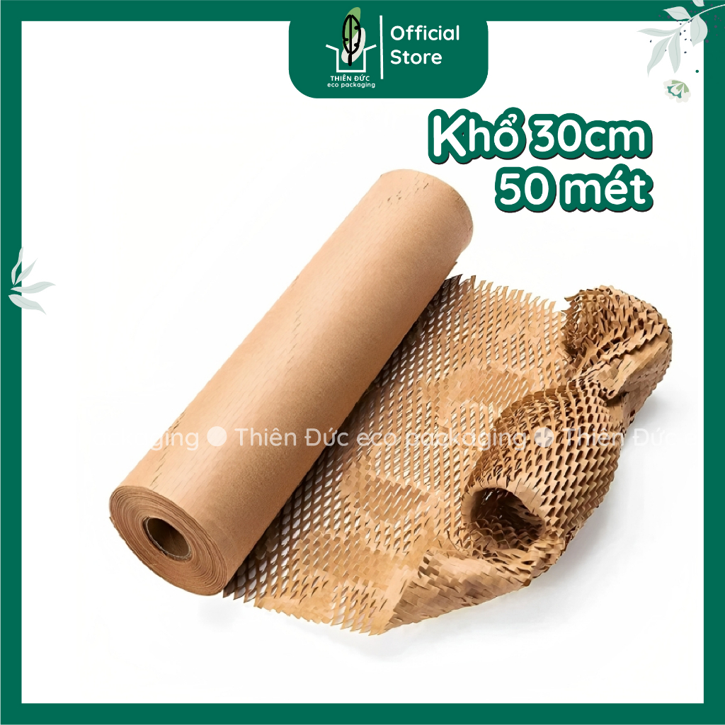 Cuộn giấy tổ ong khổ 30cm*50m gói mỹ phẩm, nến thơm, hoa tươi hoa sáp dùng bọc quà, lót hộp ...