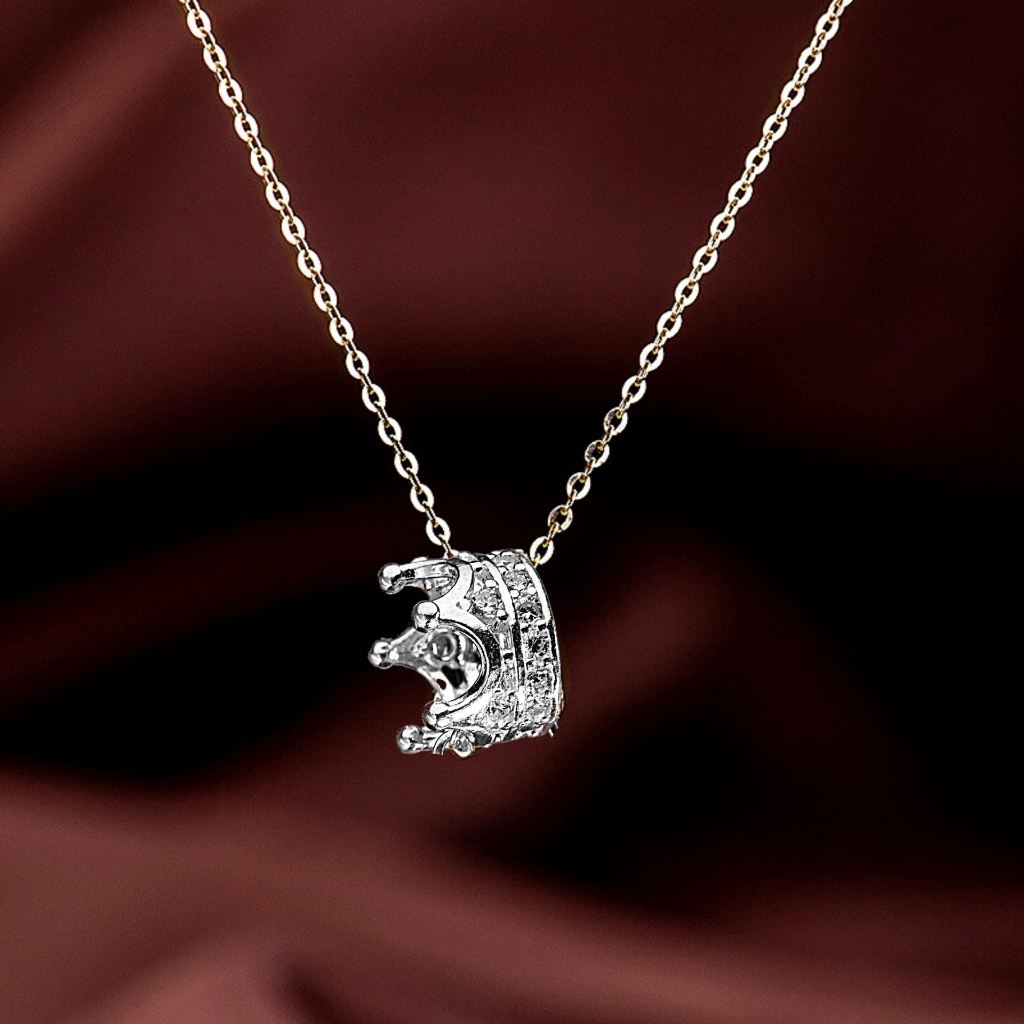 Dây Chuyền Bạc Nữ Kylan Silver KL0279 Tiểu Vương Miện Full Tấm Kim ...